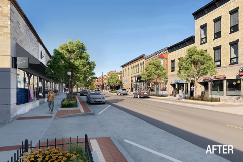 Rendering a Downtown Streetscape Improvement | Civiltech Engineering, Inc.